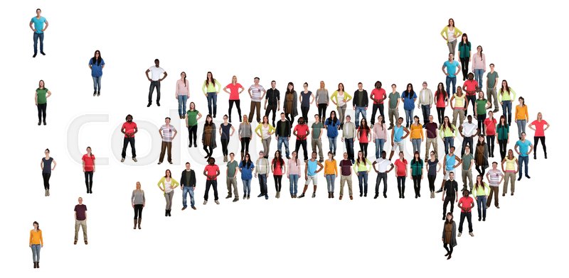 Group of people direction arrow success ... | Stock image | Colourbox