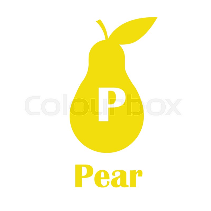 Kids alphabet in flat style. P - Pear. ... | Stock vector | Colourbox