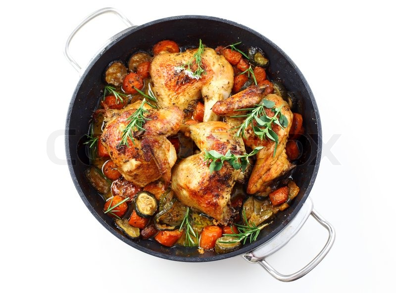Tasty gebratenes Huhn mit Gemüse und ... | Stock Bild | Colourbox