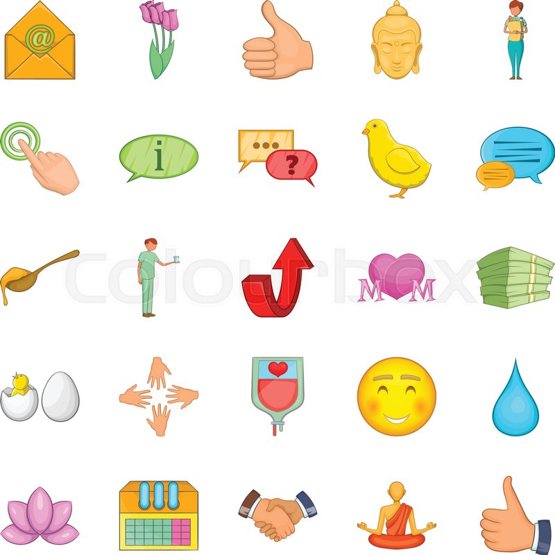 Graciousness icons set. Cartoon set of ... | Stock vector | Colourbox