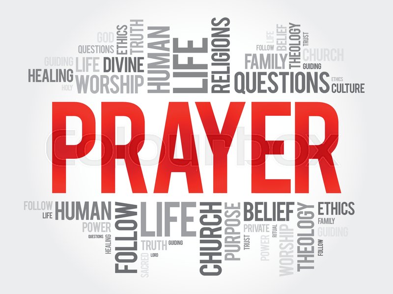 Prayer word cloud collage, religion ... | Stock vector | Colourbox