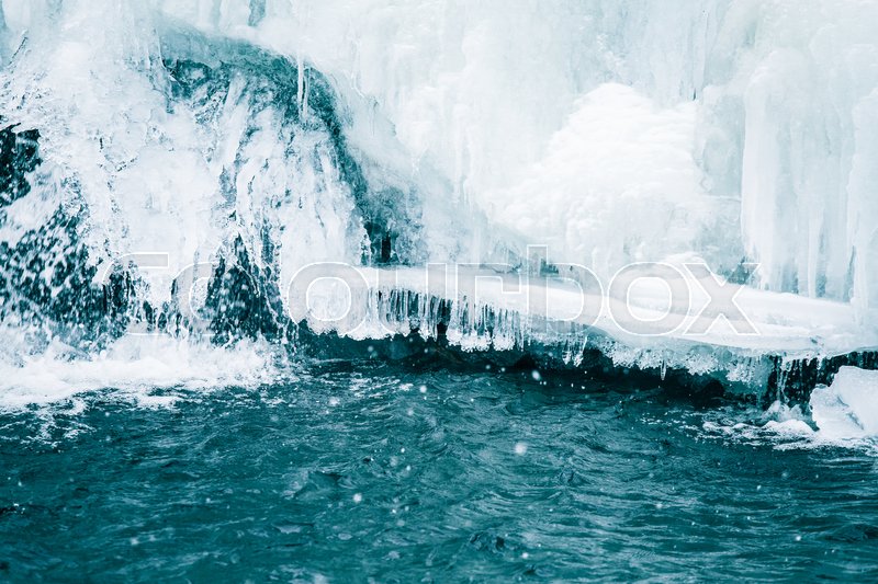 A beautiful ice formations along the ... | Stock image | Colourbox