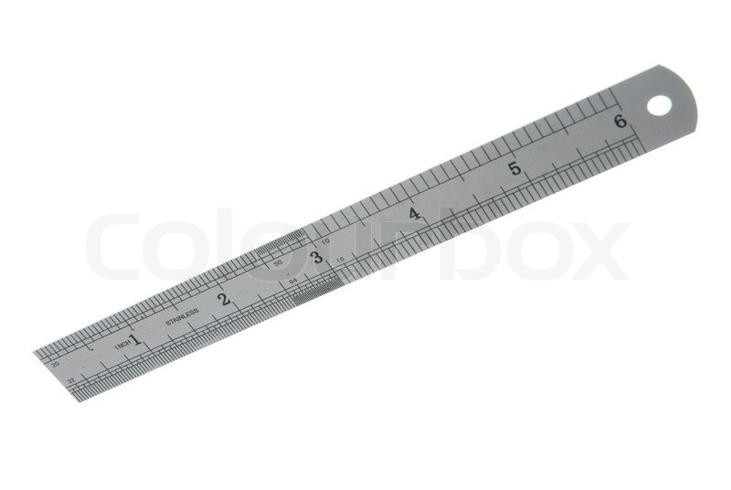 A stainless steel ruler isolated ... | Stock image | Colourbox