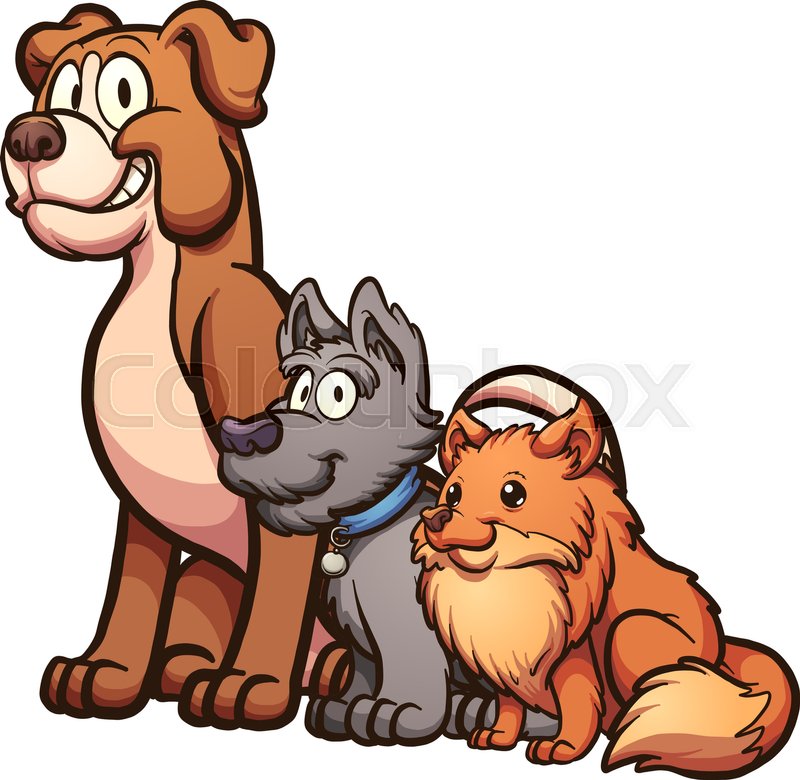 Big And Small Dog Cartoon