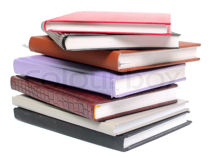 Stack of colorful books isolated on ... | Stock image | Colourbox