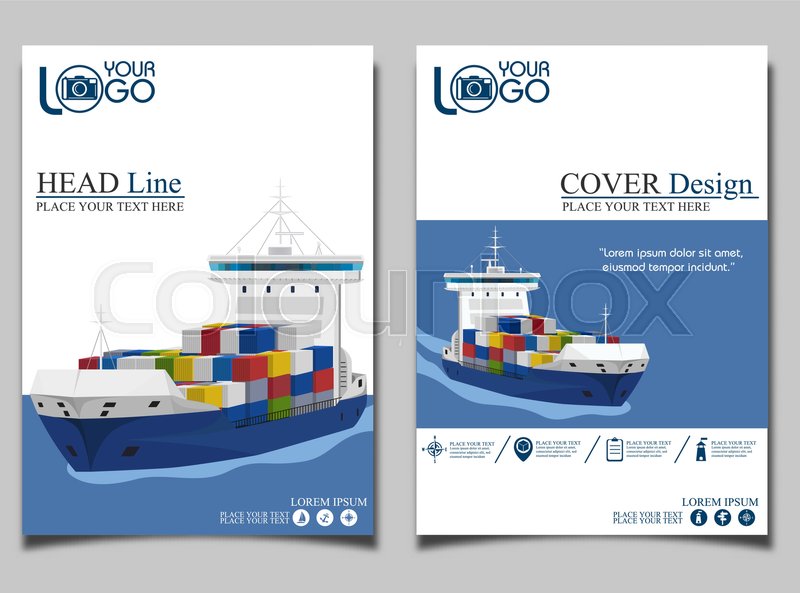 Sea shipping banner template set. ... | Stock vector | Colourbox