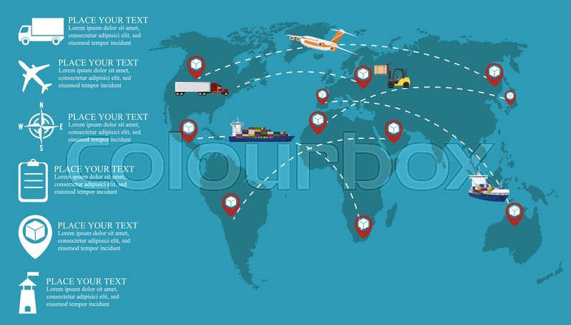 Global network of cargo distribution ... | Stock vector | Colourbox
