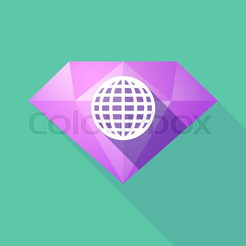 Illustration of a long shadow diamond ... | Stock vector | Colourbox