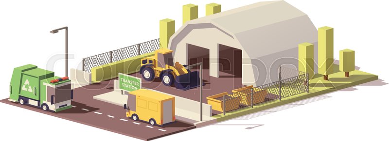 Vector low poly transfer station icon ... | Stock vector | Colourbox