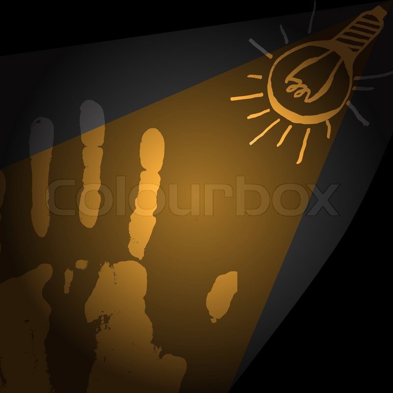 Human hand, light bulb | Stock vector | Colourbox
