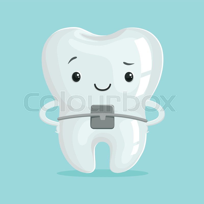 Cute healthy orthodontic cartoon tooth ... | Stock vector | Colourbox