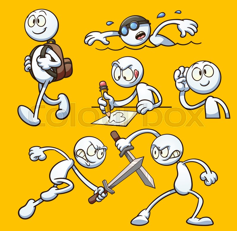 Generic cartoon character performing ... | Stock vector | Colourbox