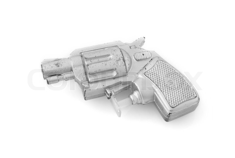 Fake plastic gun isolated on white ... | Stock image | Colourbox