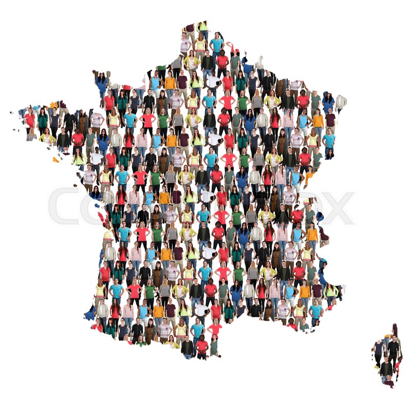 France map multicultural group of ... | Stock image | Colourbox