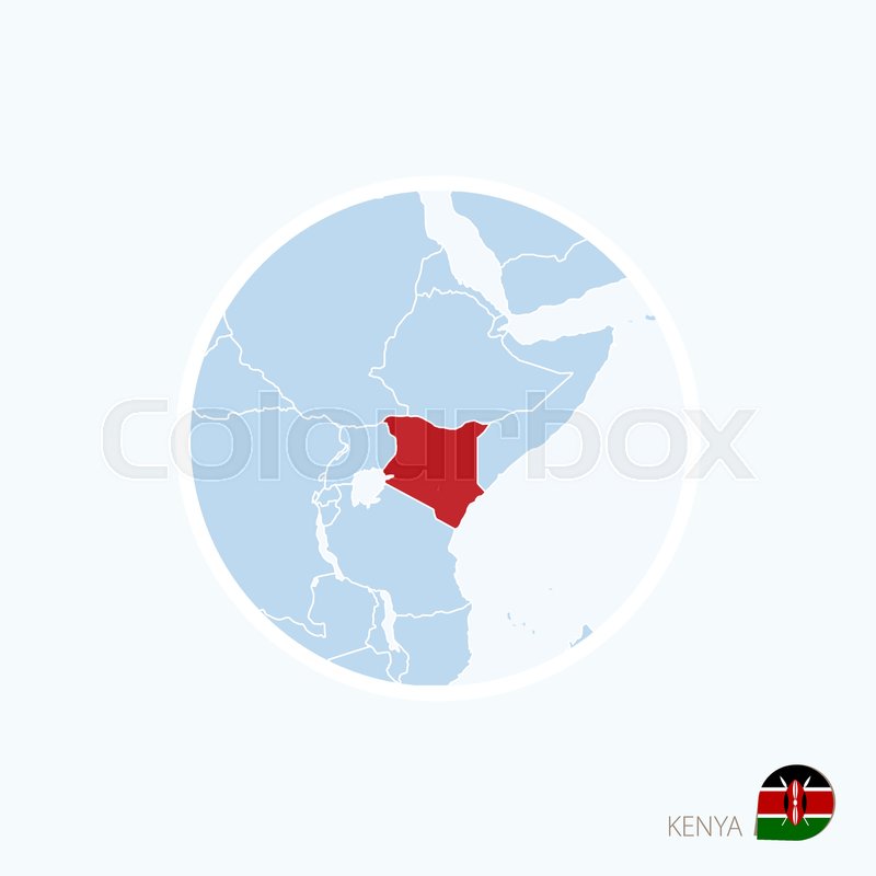 Map icon of Kenya. Blue map of Africa ... | Stock vector | Colourbox
