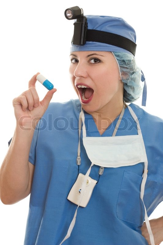 Expressive doctor or surgeon holding a ... | Stock image | Colourbox