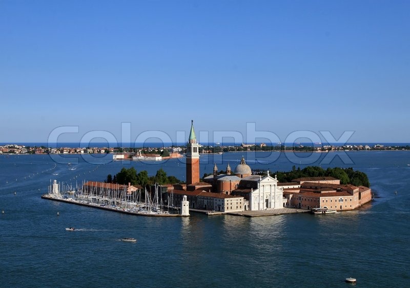 Small island in Venice harbour | Stock image | Colourbox