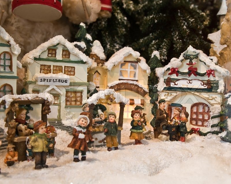 Christmas decorations Small toy houses | Stock image | Colourbox