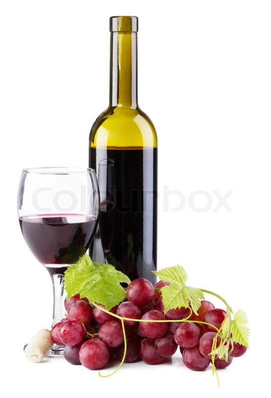 Flasche Rotwein isoliert auf weißem ... | Stock Bild | Colourbox