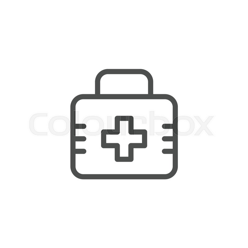 First aid kit line icon isolated on ... | Stock vector | Colourbox