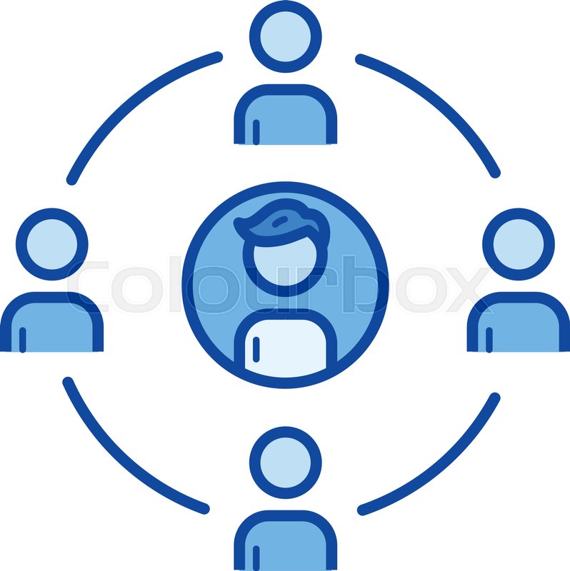 Community vector line icon isolated on ... | Stock vector | Colourbox