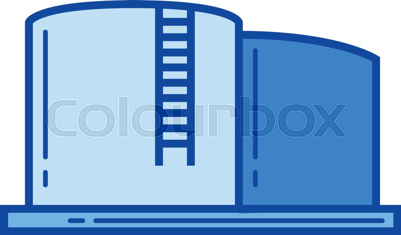 Water reservoir vector line icon ... | Stock vector | Colourbox