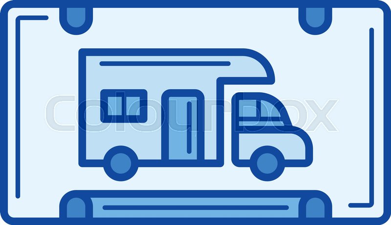 RV parking vector line icon isolated ... | Stock vector | Colourbox