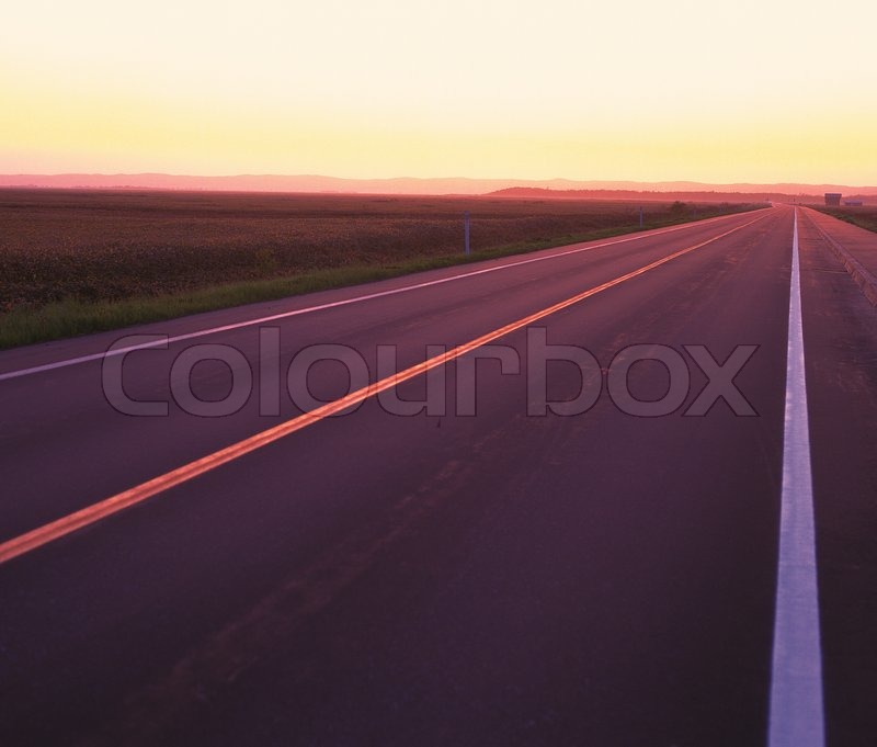 Most asphalt road Shallow depth of ... | Stock image | Colourbox