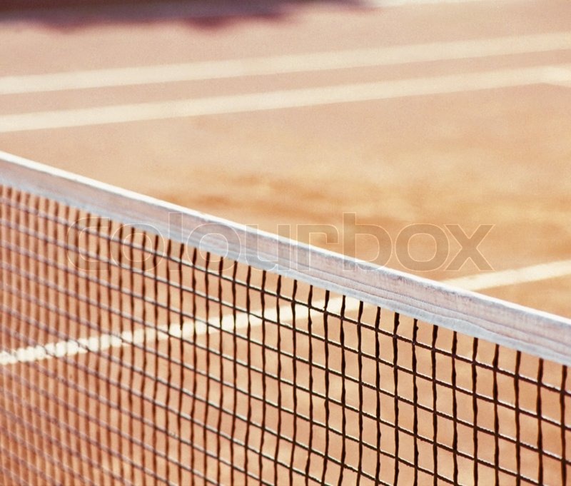 Close up details of a tennis net with ... | Stock image | Colourbox