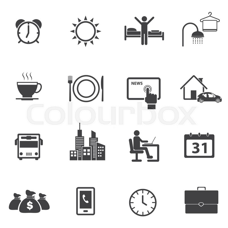 Business time and Daily routine icon ... | Stock vector | Colourbox