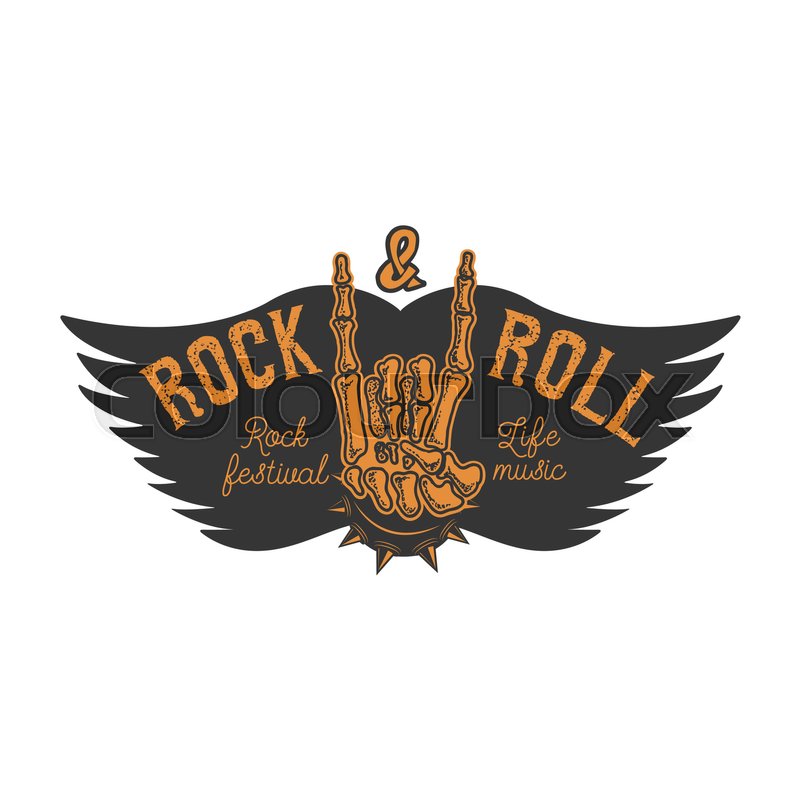 Rock and roll sign. Design element for ... | Stock vector | Colourbox