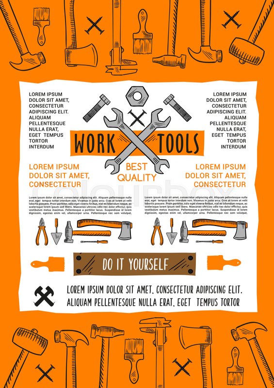 Work tools poster for or do it ... | Stock vector | Colourbox