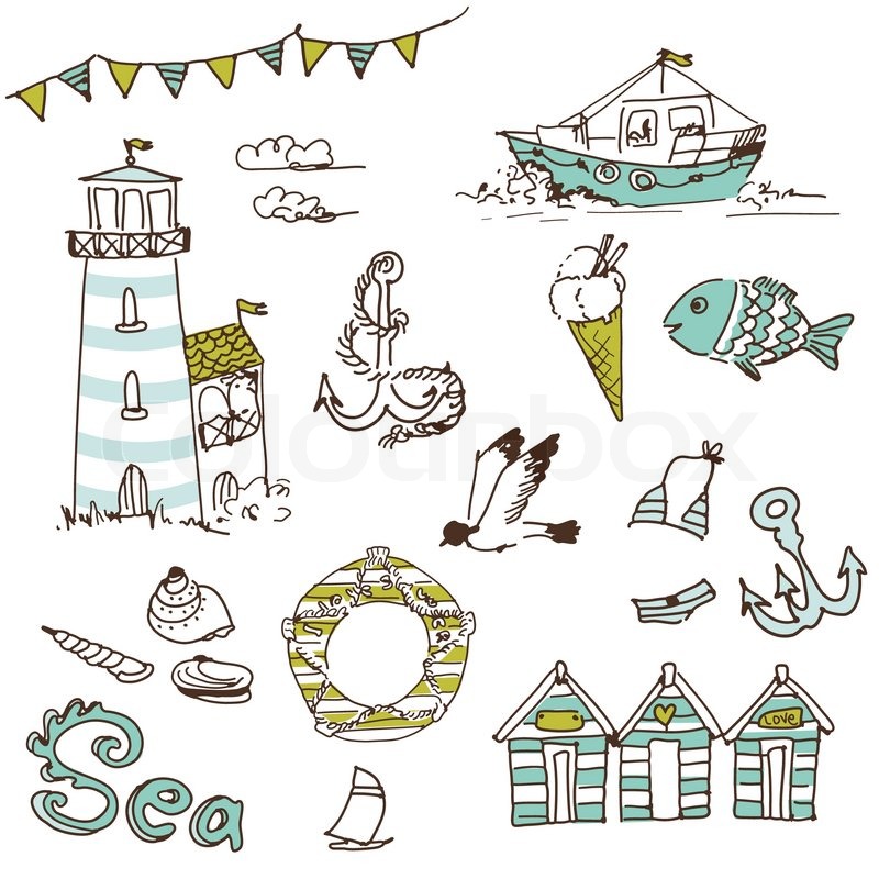 Sea doodles | Stock vector | Colourbox