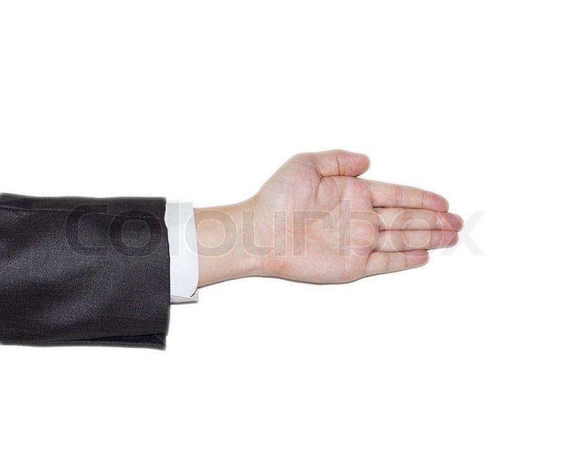 Ein Business-Mann mit einer offenen Hand ... | Stock Bild | Colourbox