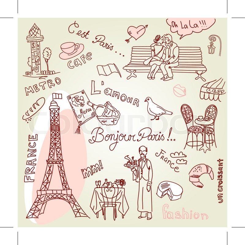 Paris doodles | Stock vector | Colourbox