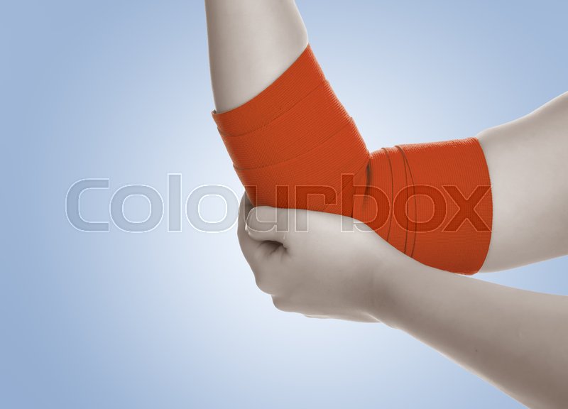 Elbow wrapped in elastic bandage,elbow ... | Stock image | Colourbox