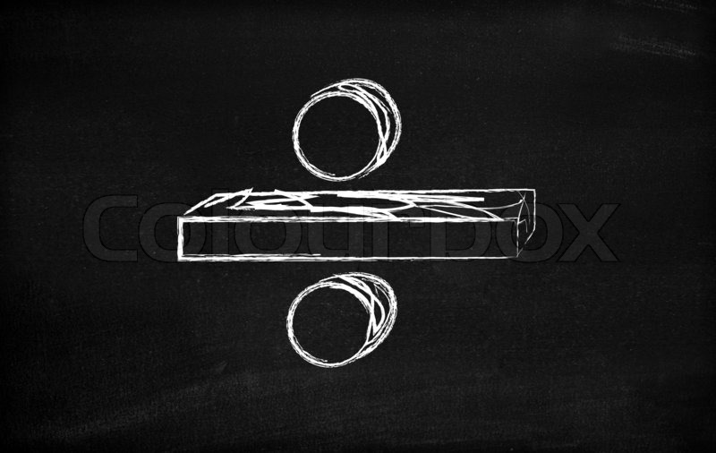 A minus sign on a blackboard | Stock image | Colourbox