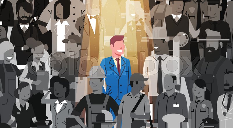 Businessman Leader Stand Out From ... | Stock vector | Colourbox