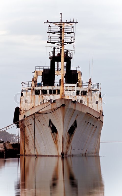 Rusty old ship waiting for dismantling | Stock image | Colourbox