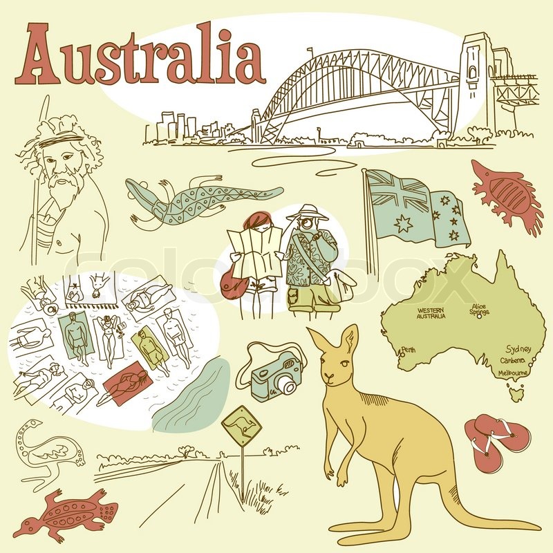 Australia Doodles | Stock vector | Colourbox