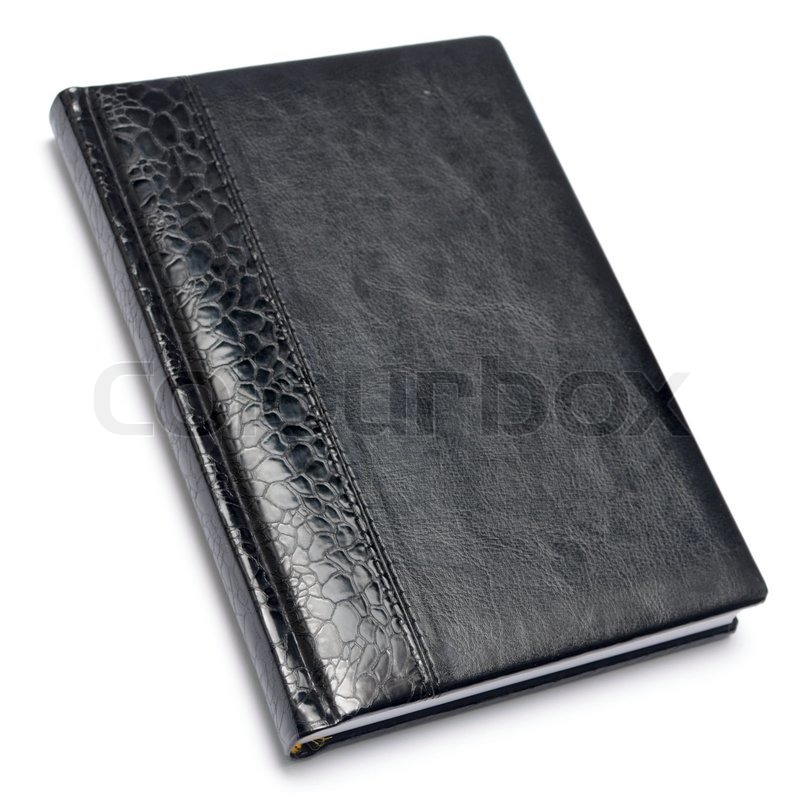 Black diary isolated on white | Stock image | Colourbox
