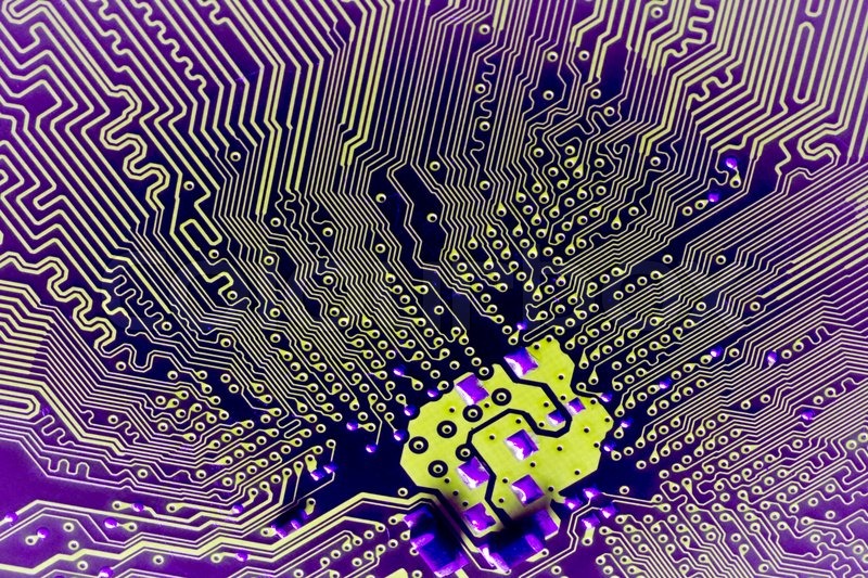 Close up of abstract electronic circuit ... | Stock image | Colourbox