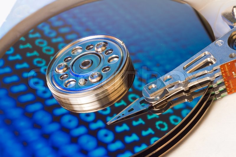 Close up of hard disk with abstract ... | Stock image | Colourbox