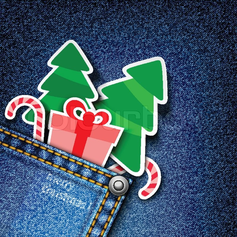Denim xmas background. | Stock vector | Colourbox