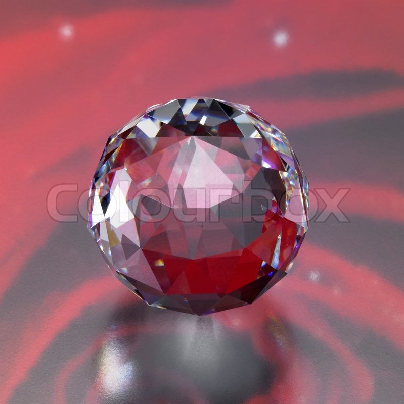 Twinkling diamond sphere in red back | Stock image | Colourbox