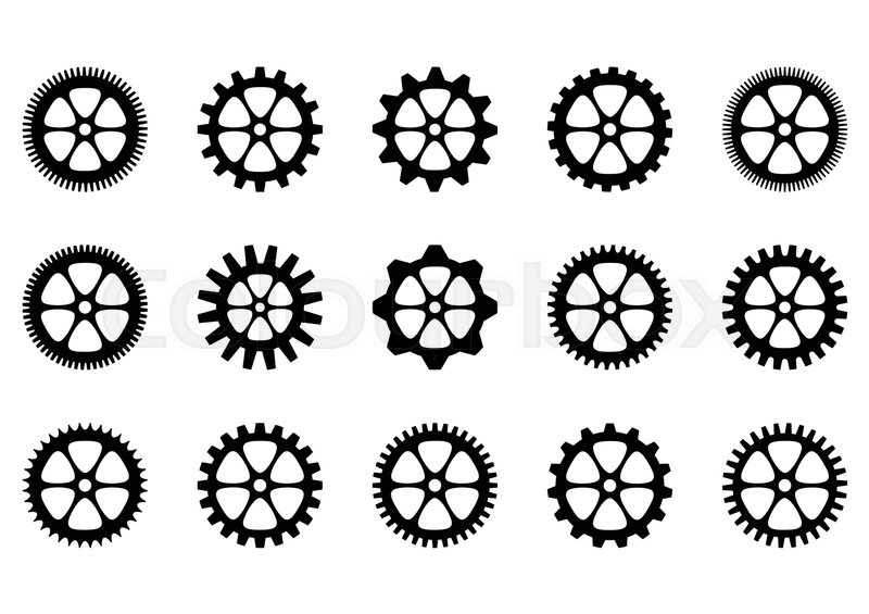 Gear collection machine gear.isolate ... | Stock vector | Colourbox