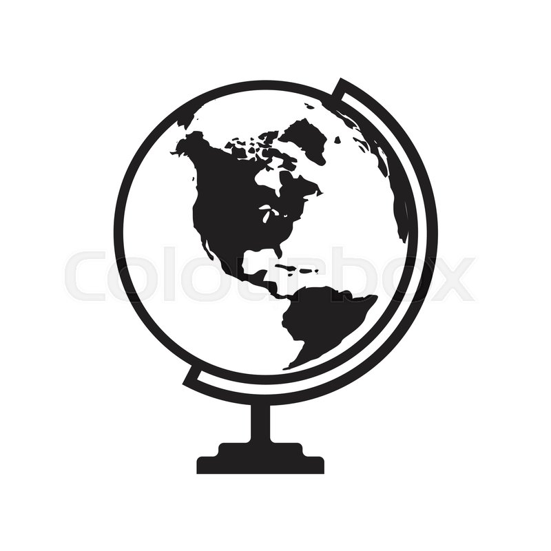 Globe icon vector with America map. ... | Stock vector | Colourbox