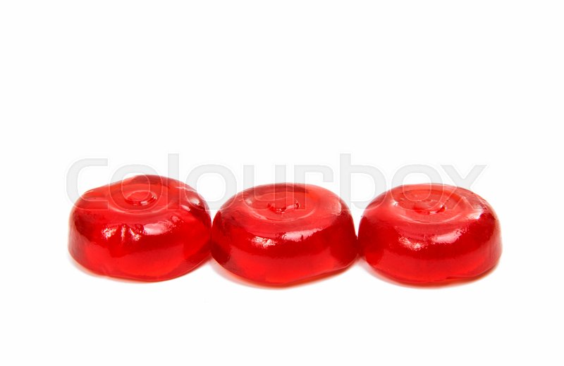 Red lollipops isolated on white ... | Stock image | Colourbox