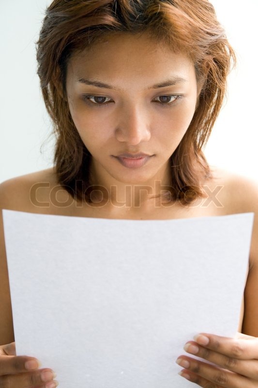 Girl read letter | Stock image | Colourbox