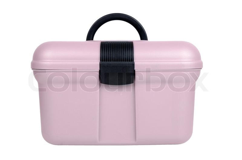 Modern pink plastic sewing box isolated ... | Stock image | Colourbox